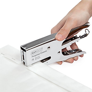 Rapesco 1298A Stapling Set with Porpoise Packaging Stapler with 10,000 Type 26 Standard 5/16" Staples, 45 Sheet Capacity, Chrome