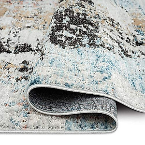 Home Dynamix The Spruce Summer Rain Modern Abstract Area Rug, Gray/Blue/Rust, 7'10"x10'2" Rectangle