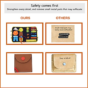 Busy Board for 1 2 3 4 5 Year Old Montessori Toddlers Toy for Fine Motor Skill Sensory Learning Board Learning Basic Dress Skills Travel Toys for Plane and Car