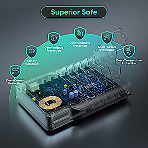 Charging Station Organizer for Multiple Devices，Welnotti 7-Ports USB Fast Charger Ports Wireless Charge Compatible with Cell Phone,iPad,iWatch,Tablets,for Home (Black)