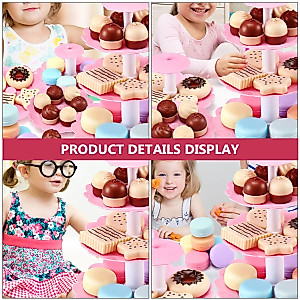 ibasenice 4 Sets Cake Toy Dessert Tower Toy Simulation Playset Children’s Toys Childrens Toys Afternoon Tea Toy Toys for Kids Cake Tower Toy Kit Dessert Playset Taste Toy Set Suite
