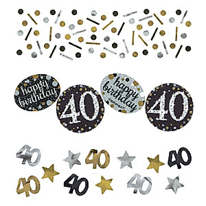 Over the Hill 'Sparkling Celebration' 40th Birthday Confetti Value Pack (3 types)