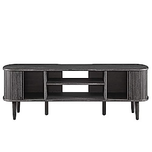 Modway Contour Mid-Century Modern 55" Media TV Stand in Charcoal, 15 x 54.5 x 18.5