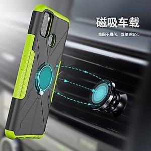 Kukoufey Case for Infinix Smart 5 Case Cover,360°Rotatable Kickstand Dual Layer Shockproof Case for Infinix Hot 10 Lite X657B / Smart 5 Case Black