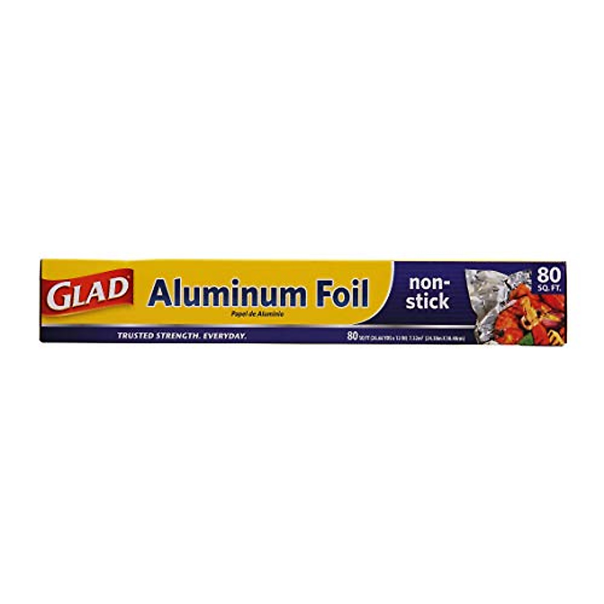Glad Non-Stick Aluminum Foil, 80 Square Feet of Multiuse Foil for Ultimate Food Protection | Aluminum Foil for Grilling, Roasting, Baking | Glad Grilling and Baking Accessories
