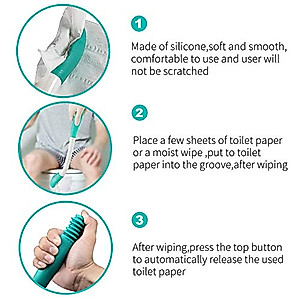 Kirimon Long Reach Comfort Toilet Wiping Aids Tools - Self Assist Bathroom Bottom Buddy Wiping Toilet Aid for Limited Mobility,Elderly, Pregnancy,Disabled, Arthritis,Shoulder or Back Pain,Surgery