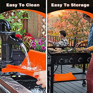 Parutta 28" Silicone Griddle Mat for Blackstone Grill, Heavy Duty Food Grade Grill Mat Come with 2-Pack Grease Cup Liners, Protective Cover Mat for Blackstone 28In Griddle(Not fit 28XL/Pro Size)