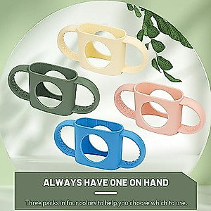 4 Pack Bottle Handles Compatible with Dr Brown Narrow Baby Bottles and Wide-Neck Bottles Non-Slip Easy Grip Handles - BPA-Free Food Grade Silicone Dishwasher Safe - Milk White, Green, Pink, Blue