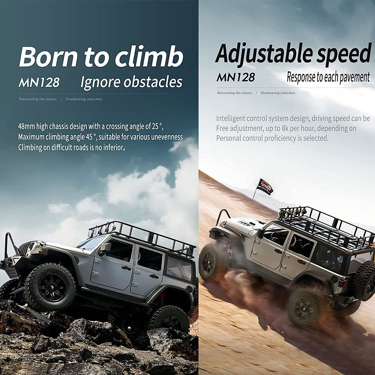 Ottima Mini Truck All Terrain RC Car, 1/12 AWD 2.4G RC Electric Off-Road Climbing Car Vehicle Model for Boys Kids and Adults