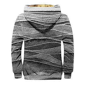 Mens Jacket Winter with Hood Fleece Lined Full Zip Graphic Coat Cold Weather Waterproof Vintage Jacket Novelty Sports Hoodies with Pocket 02 Gray Xl