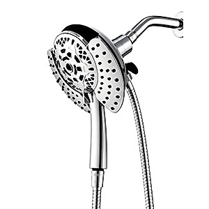 Shower Head with Handheld High Pressure: INAVAMZ Hand Held Shower Head & Rain Shower Head 2-IN-1 Shower Head with 59" Rotatable Stainless Steel Hose, Meet cUCP and CEC Certification
