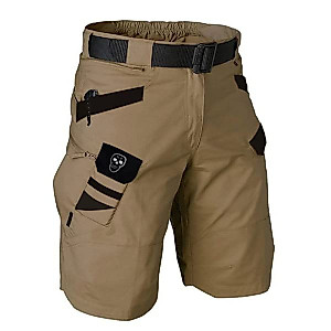 MQMYJSP Tactical Shorts Men Military Hunting Multi-Pocket Bomber Short Pants Outdoor Hunting Army Combat Cargo Shorts Gray L