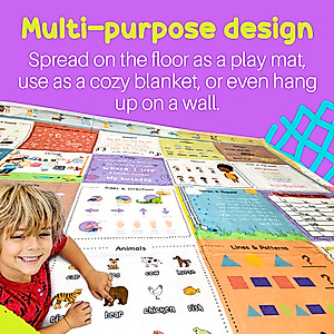 Birdy Boutique - Learning Blanket® - Kindergarten Readiness - Cozy Soft Minky - Great for Early Readers, Homeschoolers, PreK, Kindergarten - 50" X 60"