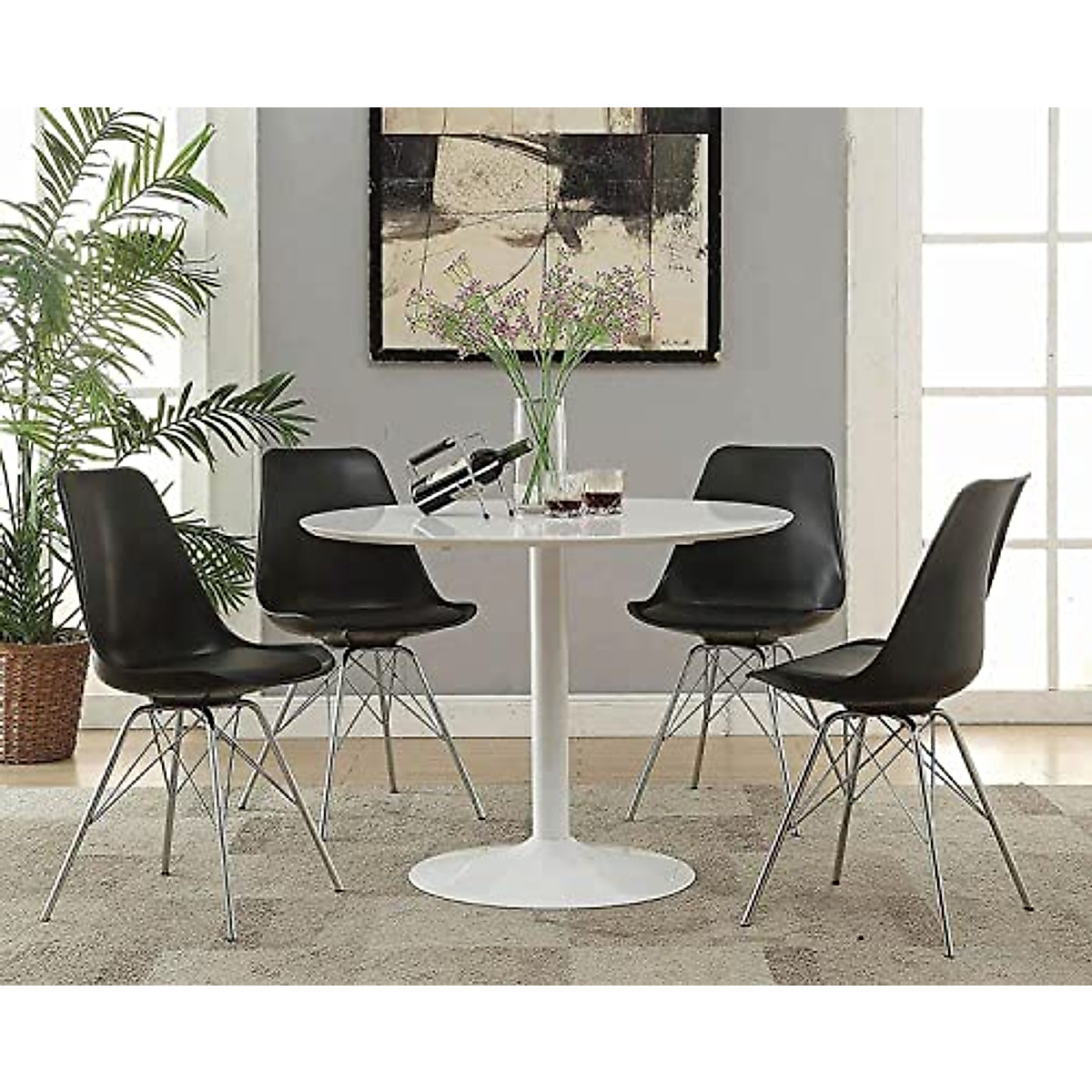Coaster Round Dining Table in White 105261