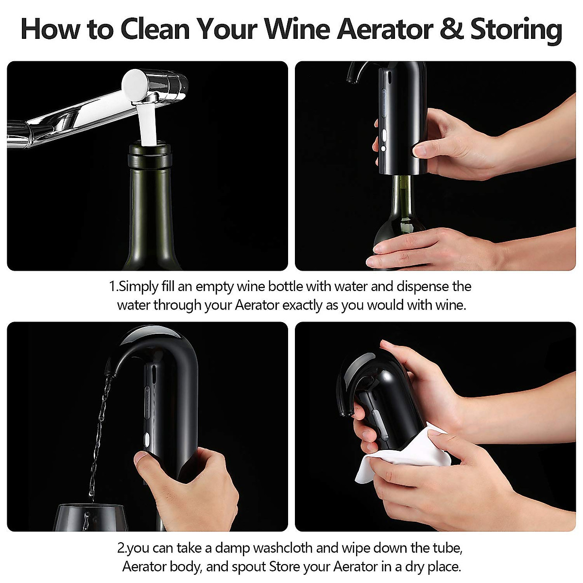 Electric Wine Aerator Gifts Electric Wine Pourer and Wine Dispenser Pump, Multi-Smart Automatic Filter Wine Dispenser with USB Rechargeable for Mother's Day Gifts, Travel, Home and Bar