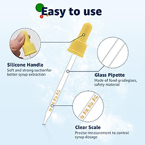 Glass Dropper Pipettes Compatible with Sodastream Bubly Drops Flavors, Flavoring Dropper 1ML Pipette with Graduated Dropper for Sodastream Bubly Bottle, with Cleaning Brush(Colorful)