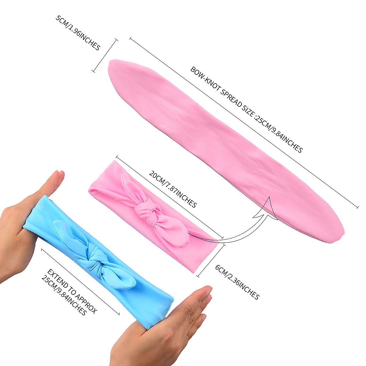 SOCOKING 12pcs Headband Elastic Baby Headband Baby with Newborn Hair Bows for Toddler Baby Girls Infants (12 solid colors)