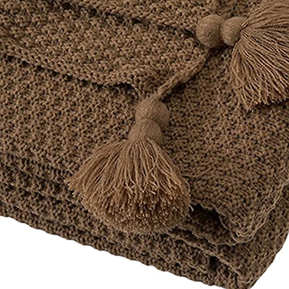 Qianly Nordic Style Knit Throw Blanket with Tassel Wrap Blanket Bed Throws Beach Towels Bed Blanket for Napping Couch Bedspreads Sofa Office Shawls, 150cmx200cm