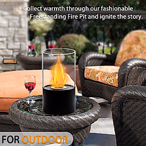 Tabletop Fire Bowl Pot|Indoor/Outdoor Portable Tabletop Fireplace–Clean-Burning Bio Ethanol Ventless Fireplace