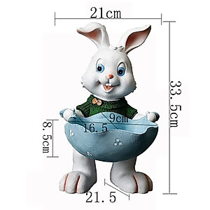 Garden Decor Cute Animal Rabbit Succulent Flower Pot, Houseplant Pot, Cactus Bonsai Small Flower Pot with Drainage Holes, Rabbit Statue Home Desk Decoration Children Gift (Yellow)