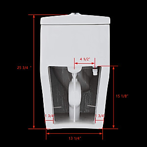 DeerValley DV-1F52636 Prism Modern Comfortable Seat Height Dual Flush Elongated One-Piece Toilet with Soft Closing Seat, High-Efficiency Supply, Luxury White Contemporary Ceramic (White)