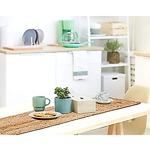 Reversible Jute Braided Table Runner, Farmhouse Jute Burlap Table Runner, Natural Jute Braided Table Runner, Organic Eco-Friendly Rustic Vintage Dining Table Runner- 13x72 Inch - Natural