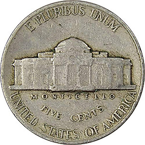 1938 Jefferson Nickel 5 Cent Piece AG About Good 5c US Coin Collectible