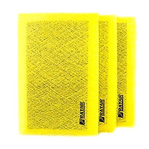 RAYAIR SUPPLY 14x20 MicroPower Guard Air Cleaner Replacement Filter Pads (3 Pack) Yellow
