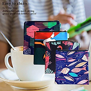 Reusable Snack Bags Sandwich bags Washable Food Safe BPA-free Lead-Free PVC-Free 4 Pack