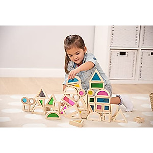 TickiT Rainbow Blocks - Set of 24 - Sensory Blocks for Toddlers Aged 12M+ - Colorful Montessori Stacking Shapes - First Building Blocks