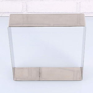 Cabilock Tiramisu Baking Mould for Mouss Ring Stainless Steel Cake Ring Pastry Ring Cirle Mold for Baking Cutting Cake Biscuit (Silver 9 Inch)