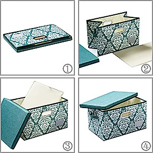 PRANDOM Large Collapsible Storage Bins with Lids [3-Pack] Fabric Foldable Storage Boxes Organizer Containers Baskets Cube with Cover for Home Bedroom Closet Office Nursery (17.3x11.8x10.4)