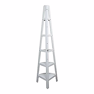 Casual Home 5-Shelf Corner Ladder Bookcase, White (Pack of 1)