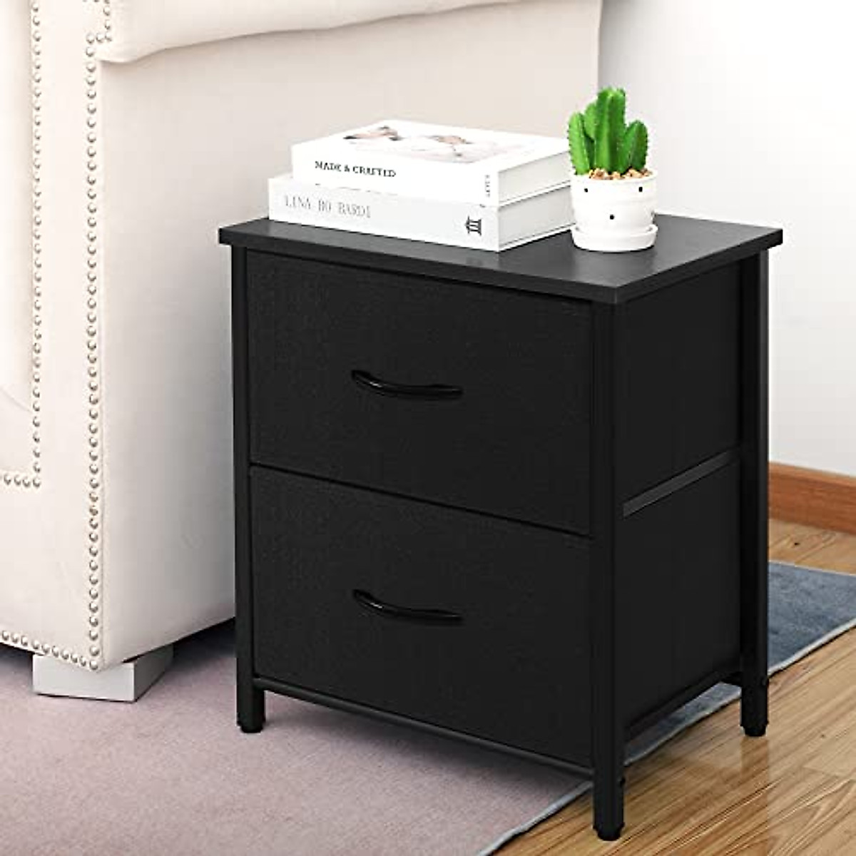 AZL1 Life Concept Storage Dresser Furniture Organizer Unit with 2 Drawers for Bedroom, Hallway, Entryway and Closets, Black