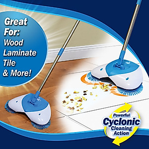 Hurricane Spin Broom by BulbHead - As Seen on TV- Original Lightweight. Cordless Spinning Broom for Sweeping Hard Surfaces like Wood, Tile, and Laminate