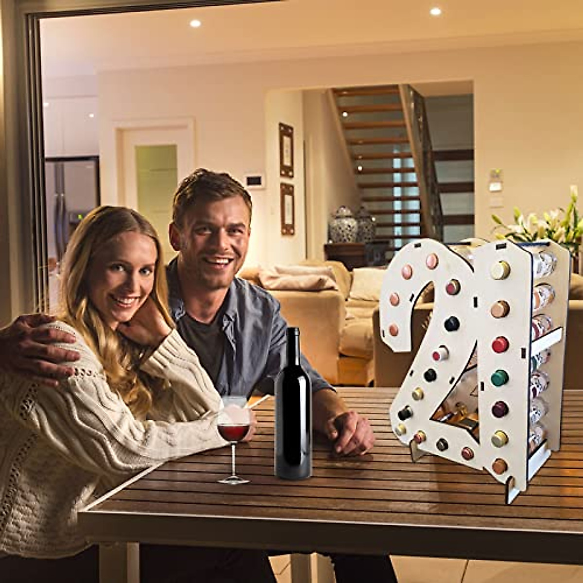 Wine Holder Shelf Mini Liquor Bottle Holder 21st Birthday Mini Liquor Bottle Holder Holds 21 Mini Bottles Birthday Gift for Girl Cat Stands for The Wall (A, One Size)