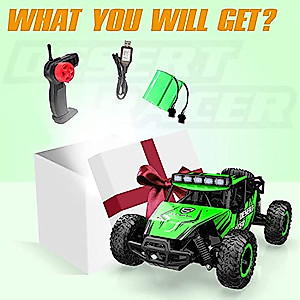 RACENT Remote Control Car, 2.4Ghz High Speed 20KPH RC Cars for Boys, 1:16 Scale All Terrain Monster Truck Off Road RC Truck Electric Toys with Headlight and Rechargeable Batteries for Kids & Adults