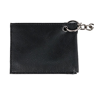 Dickies Men's Leather Slimfold Wallet With Chain Black