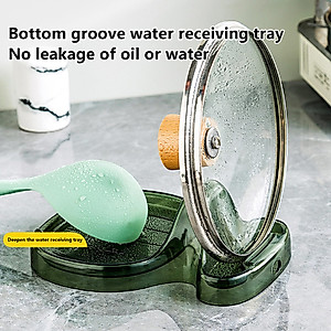 Spoon Rests, Pot Lid Holder 2PCS Multifunction Kitchen Spatula Rack with Lid Holder for Stove Top Ladle Holder to Prevent Water Drip for Kitchen Gadgets Accessories