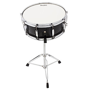 Mendini Student Snare Drum Set with Gig Bag, Sticks, Stand and Practice Pad Kit, Black, MSN-1455P-BK