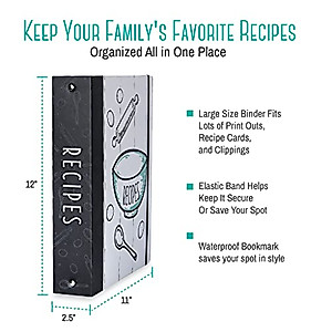 OUTSHINE Recipe Book Binder Set|Farmhouse Recipe Binder 8.5x11 3 Ring Kit with Cards and Dividers|Make Your Own Recipe Book Binder| Blank Recipe Book Organizer|Recipe Book To Write In Your Own Recipes