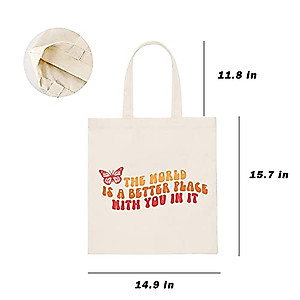 Haukea Canvas Tote Bag for Women Aesthetic Cute Tote Bags Inspirational Gifts for Women Beach Bags Reusable Grocery Bags