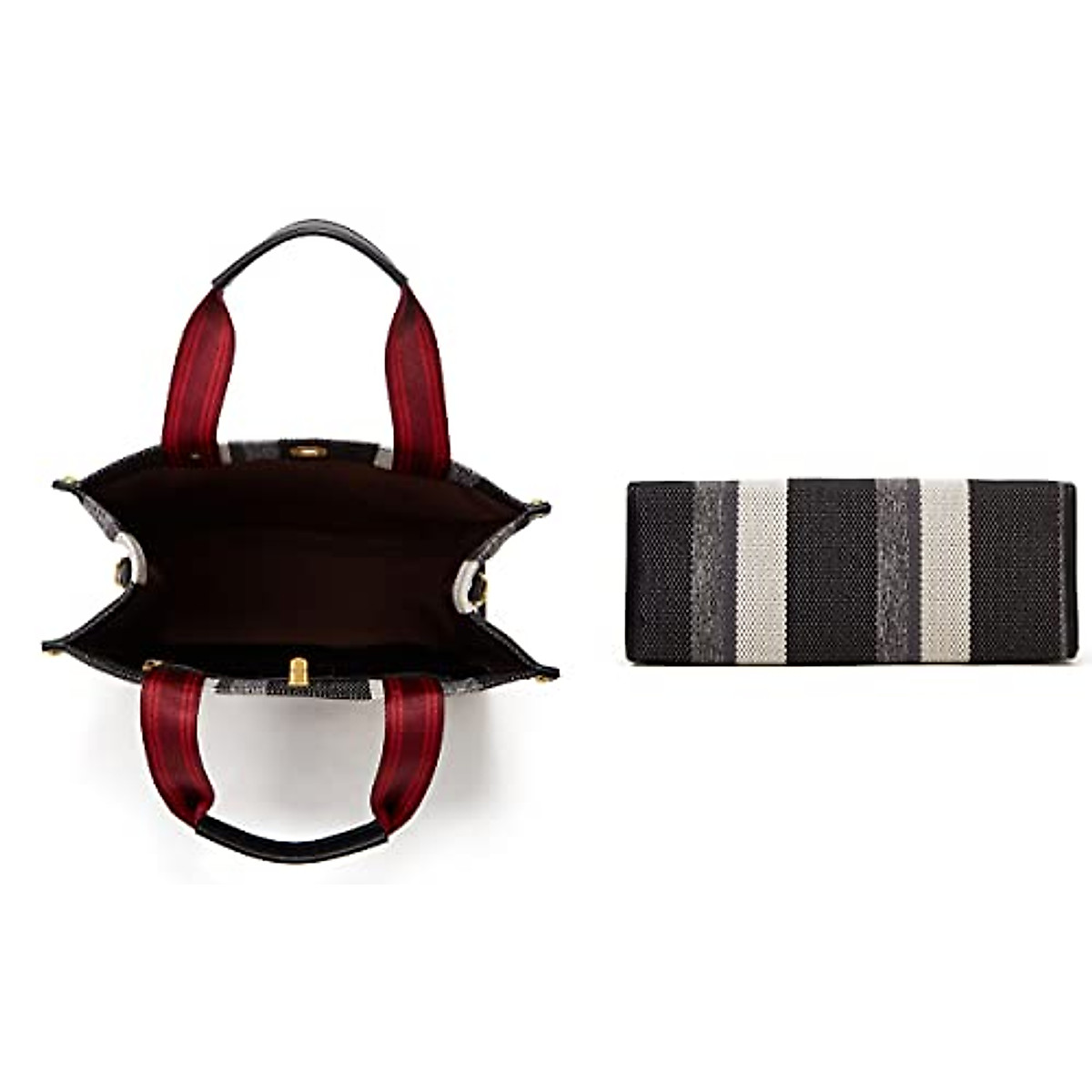 Tote Bag Hobo Bag for Women Canvas Shoulder Bag Chic Crossbody Bag Satchel Large Handbag Color Contrast Stripe