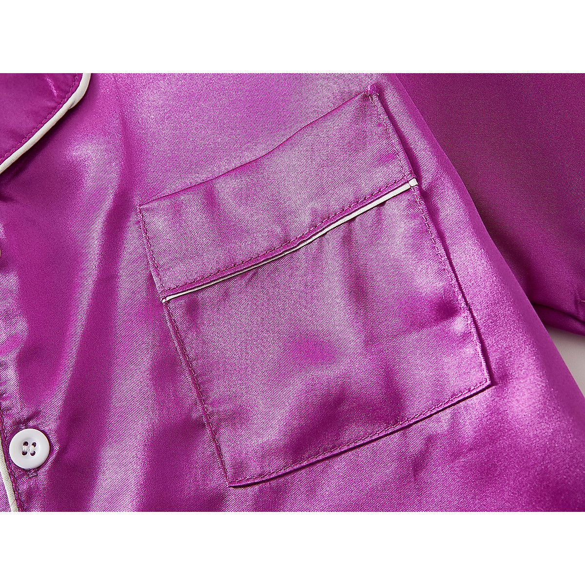 Beezizac Little & Big Girls Pajama Set Size 12 - Bright Pink Satin Silky Cute Summer Shorts Outfit