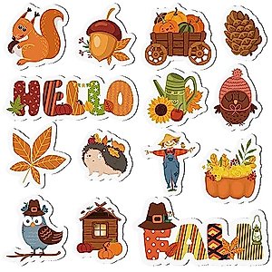 20pcs Fall Magnetic Decorations, Owls Pumpkin Fridge Magnets Autumn Theme Refrigerator Decals Happy Fall Magnets Fridge Decorations for Thanksgiving Decorations