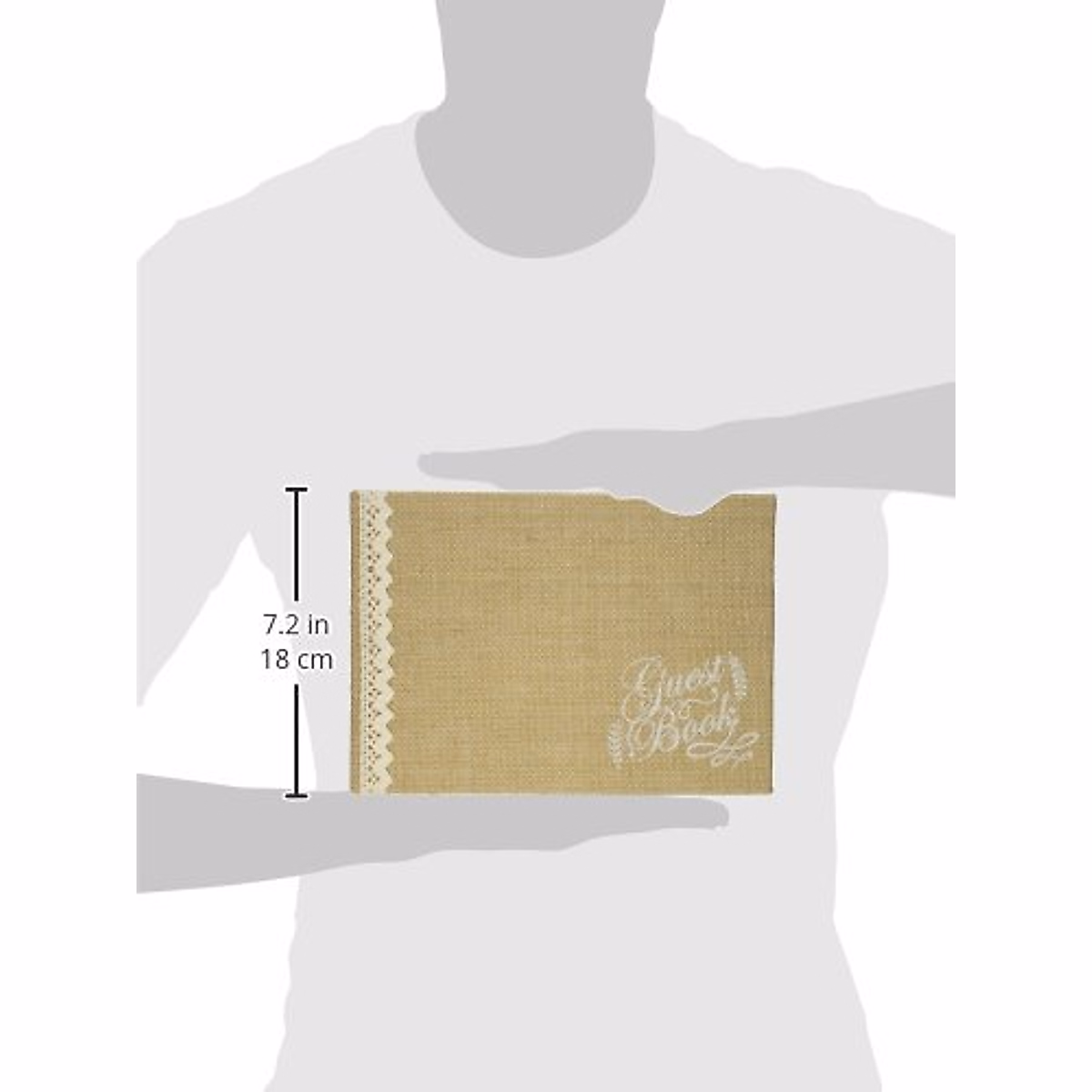 Ginger Ray Hessian and Lace Trimmed Burlap Wedding Guest Book, Vintage Affair