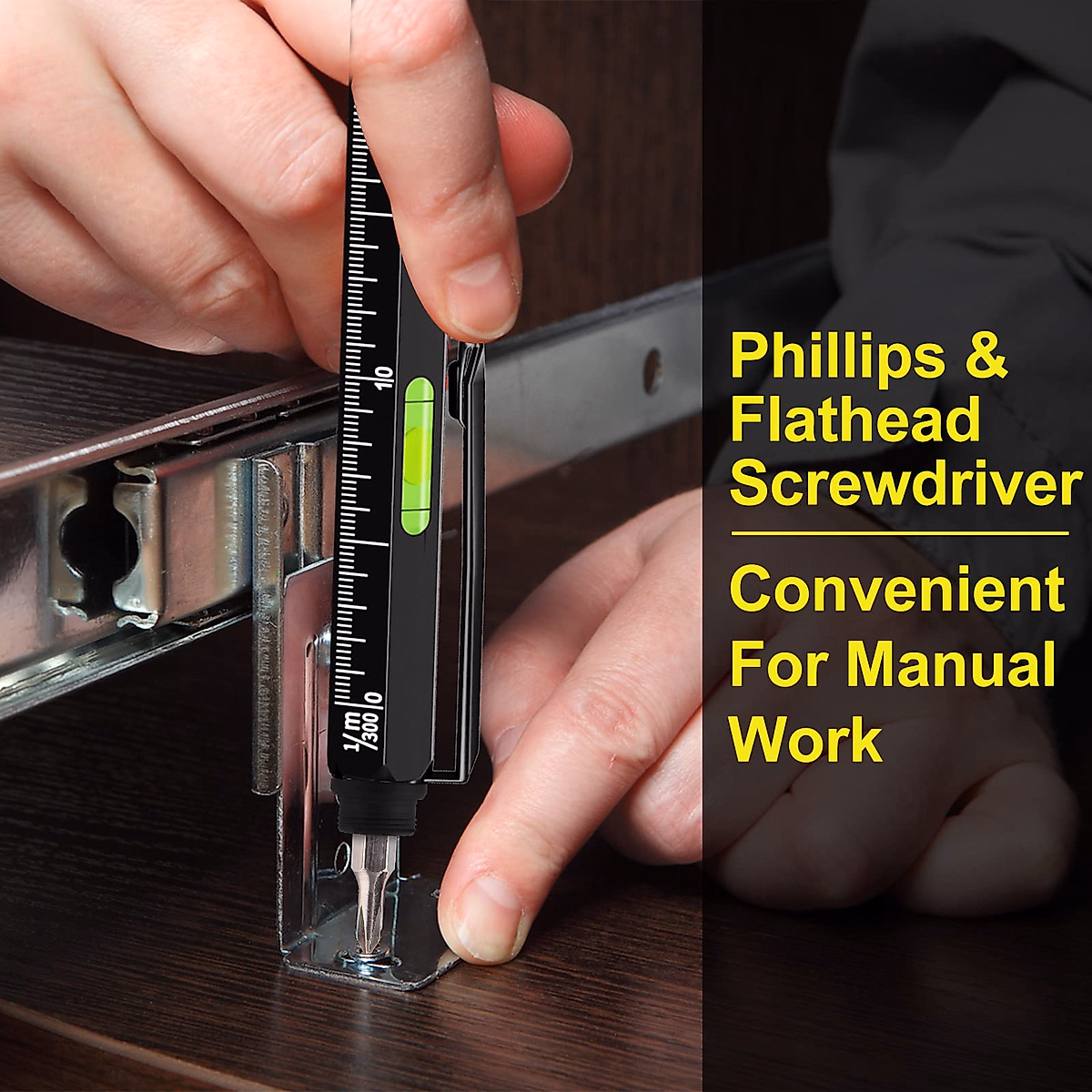 Valentines Day Gifts for Men Dad Him, 9 in 1 Multitool Pen Set with LED, Stylus, Level, Screwdriver, Flathead, Gadgets for Men Gifts for Dad, Birthday Gifts for Men, Him, Husband, Father, Black