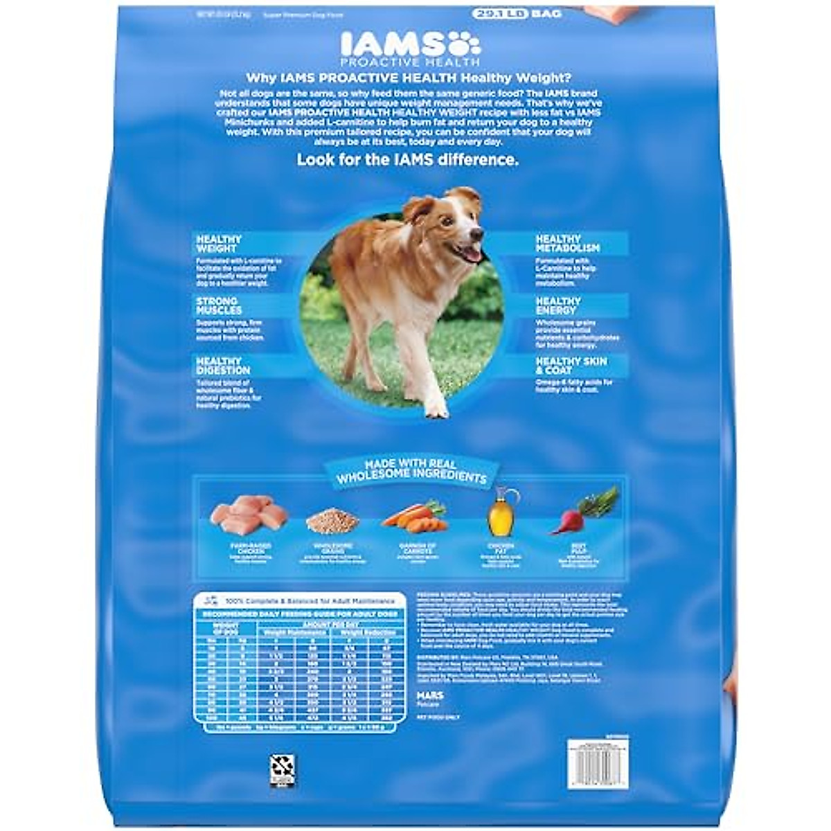 IAMS Adult Healthy Weight Control Dry Dog Food with Real Chicken, 29.1 lb. Bag