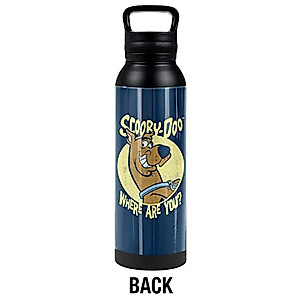 Scooby Doo! OFFICIAL Where Are You 24 oz Insulated Canteen Water Bottle, Leak Resistant, Vacuum Insulated Stainless Steel with Loop Cap