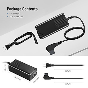 NEEWER D-Tap Battery Charger with 3.3feet/1m D-Tap Cable for V-Mount/V-Lock/Gold Mount Battery, Compatible with NEEWER BP-95W BP-190WS BP-150WS BP-V47 BP-V95 Sony BP-U65 BP-U68 etc.[Output: 16.8V 2A]